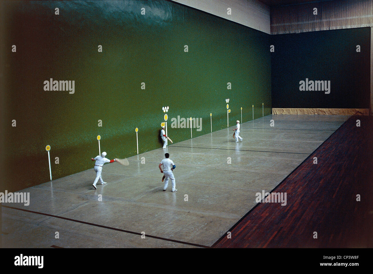 Spain, Basque Country, San Sebastian, Basque pelota GAME Stock Photo ...