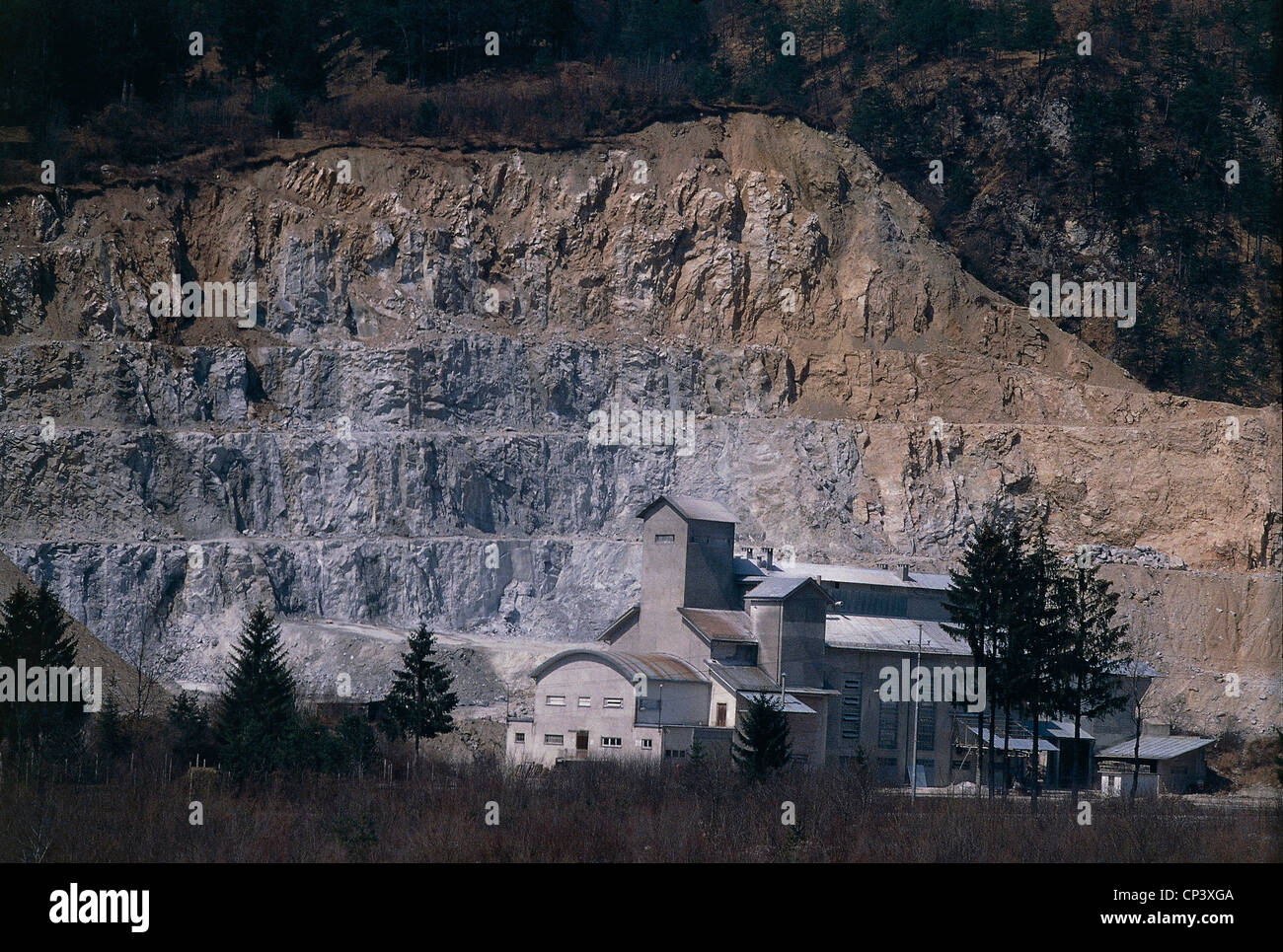 Valle d'Aosta - chalk quarry Stock Photo - Alamy
