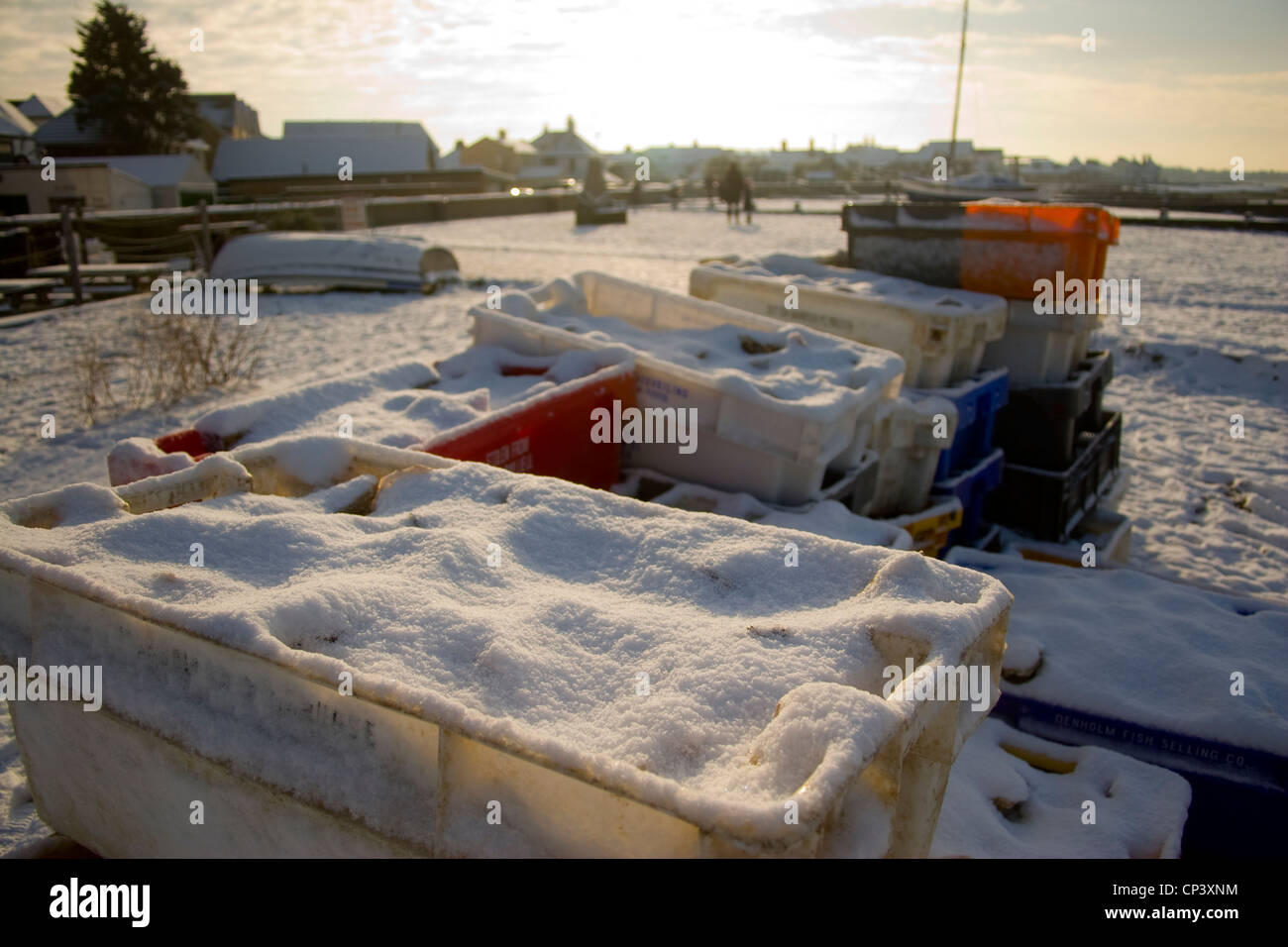 Snow, Whitstable beach, Kent, England, UK Stock Photo - Alamy