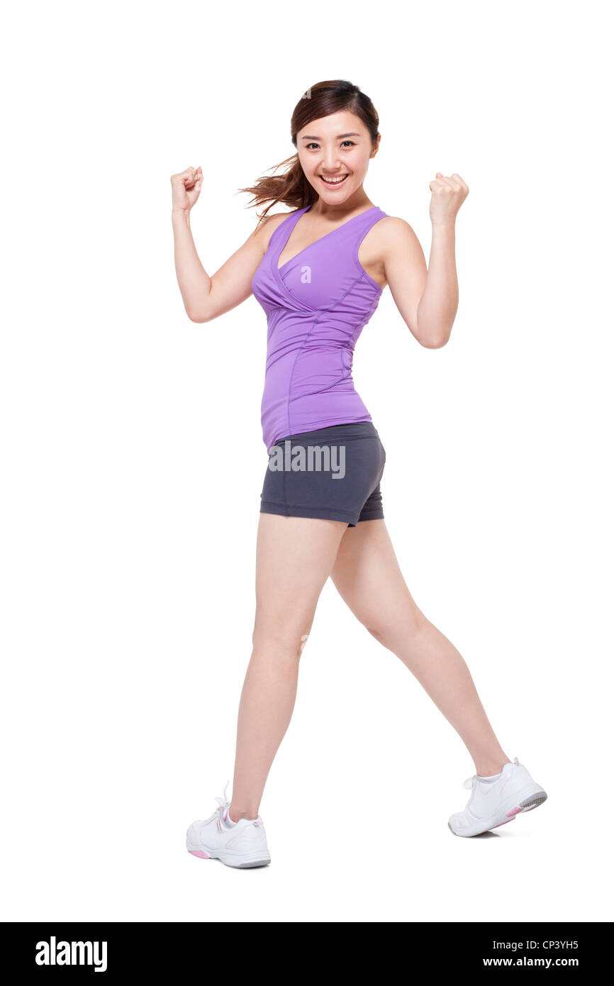 Young woman practicing aerobics Stock Photo - Alamy