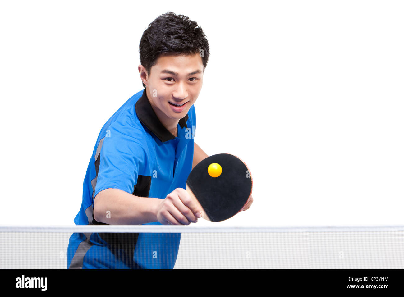 Table tennis player playing Stock Photo - Alamy