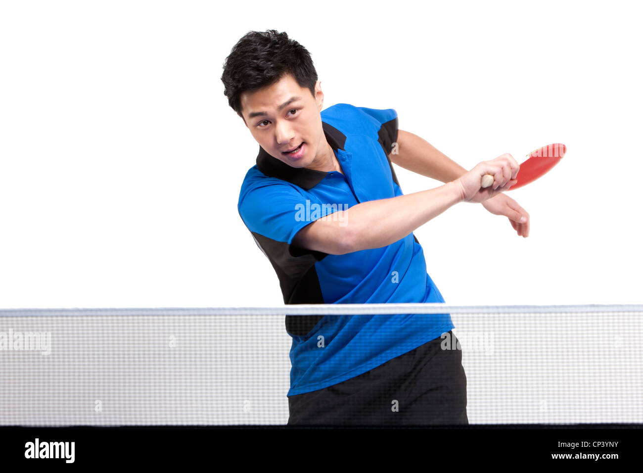 Table tennis player swinging Stock Photo - Alamy