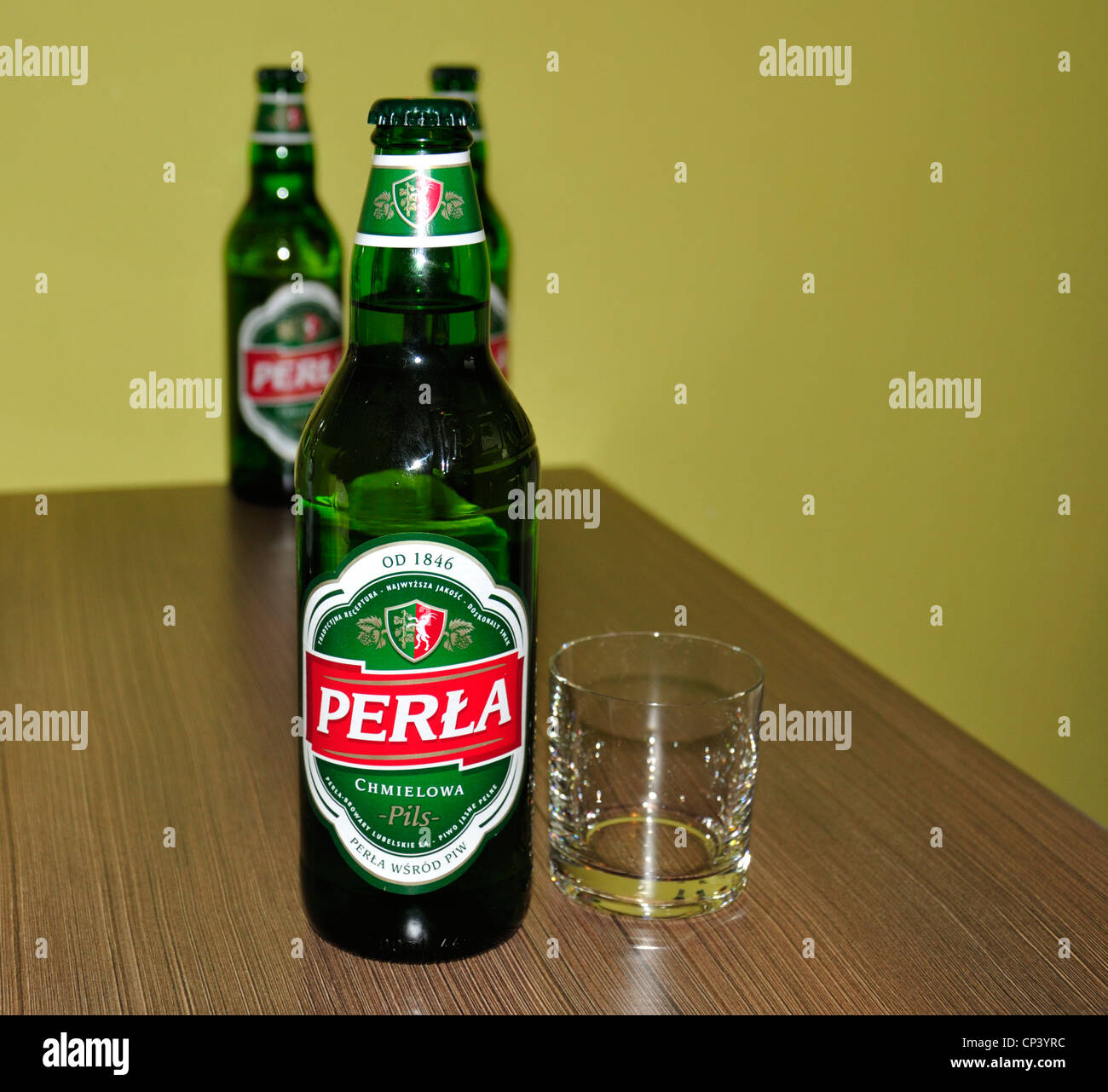 Bottles of Polish beer - Perla Stock Photo - Alamy
