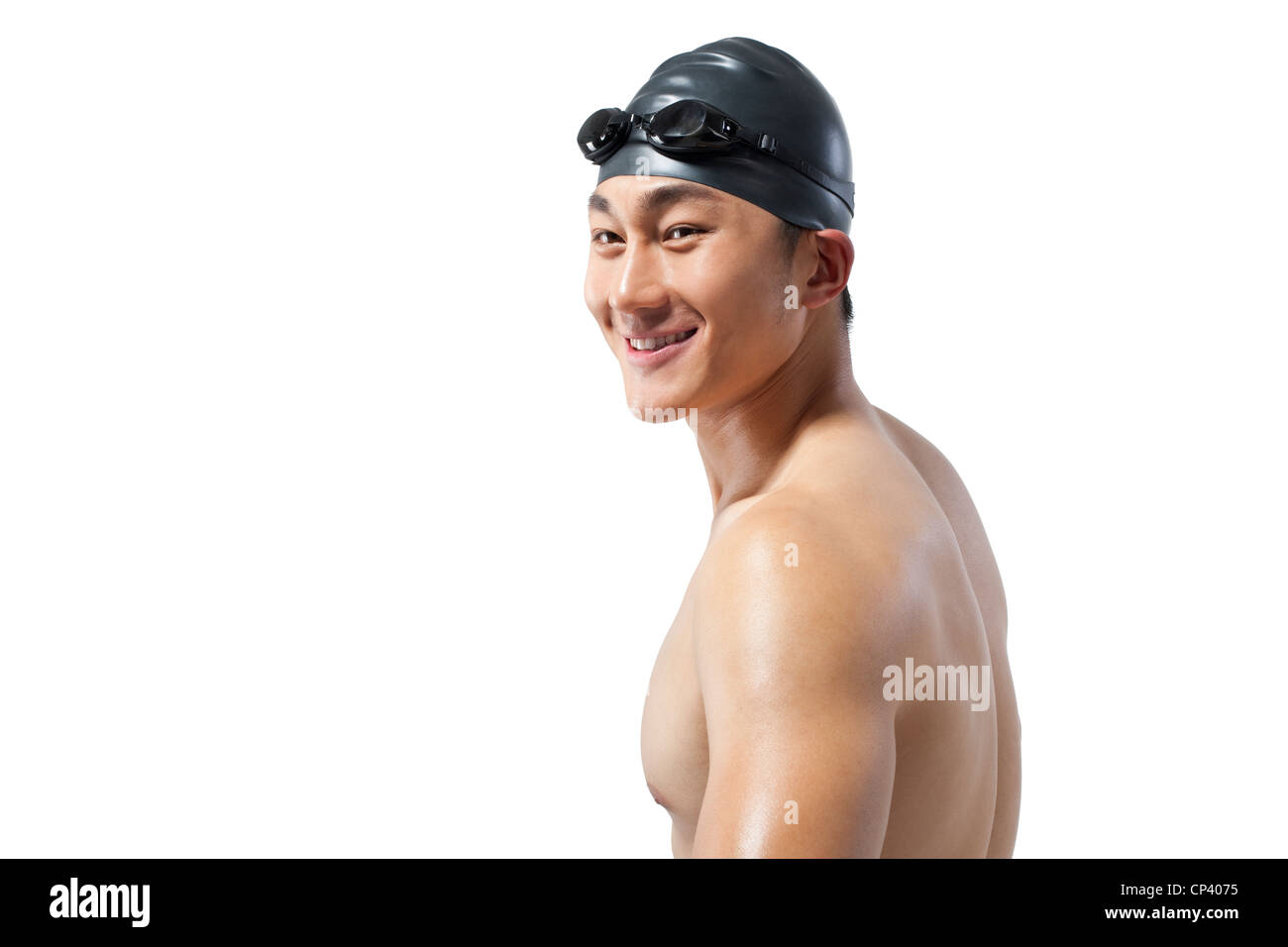 Swimmer looking behind his shoulder Stock Photo - Alamy