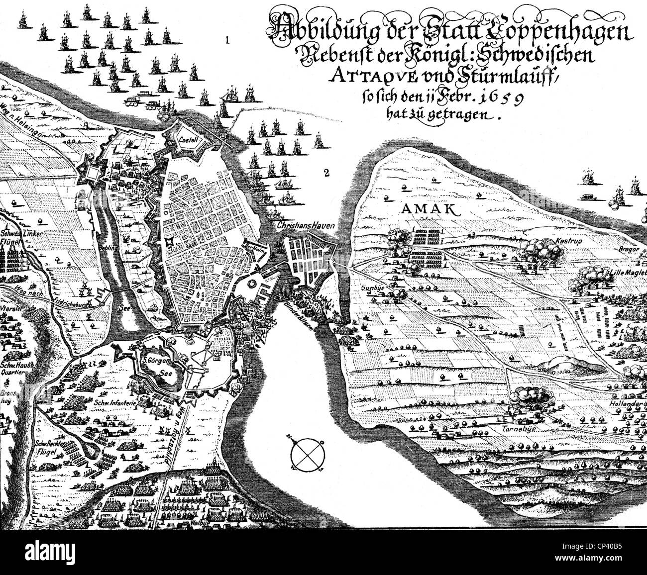 Historic map of copenhagen hi-res stock photography and images - Alamy