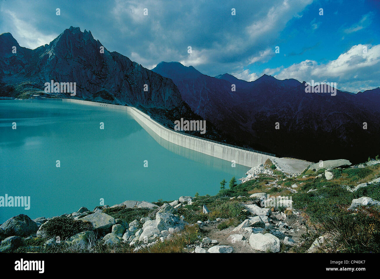 SWITZERLAND Canton of Graubunden ENGADINA Bergell DAM Albignano Stock ...