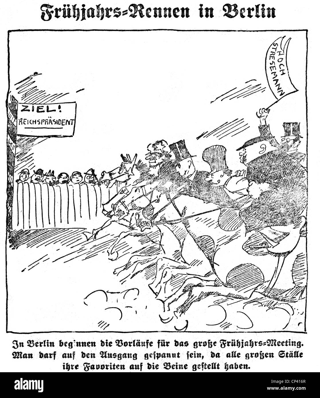 politics, Germany, Weimar Republik, caricature, "Spring race in Berlin ...