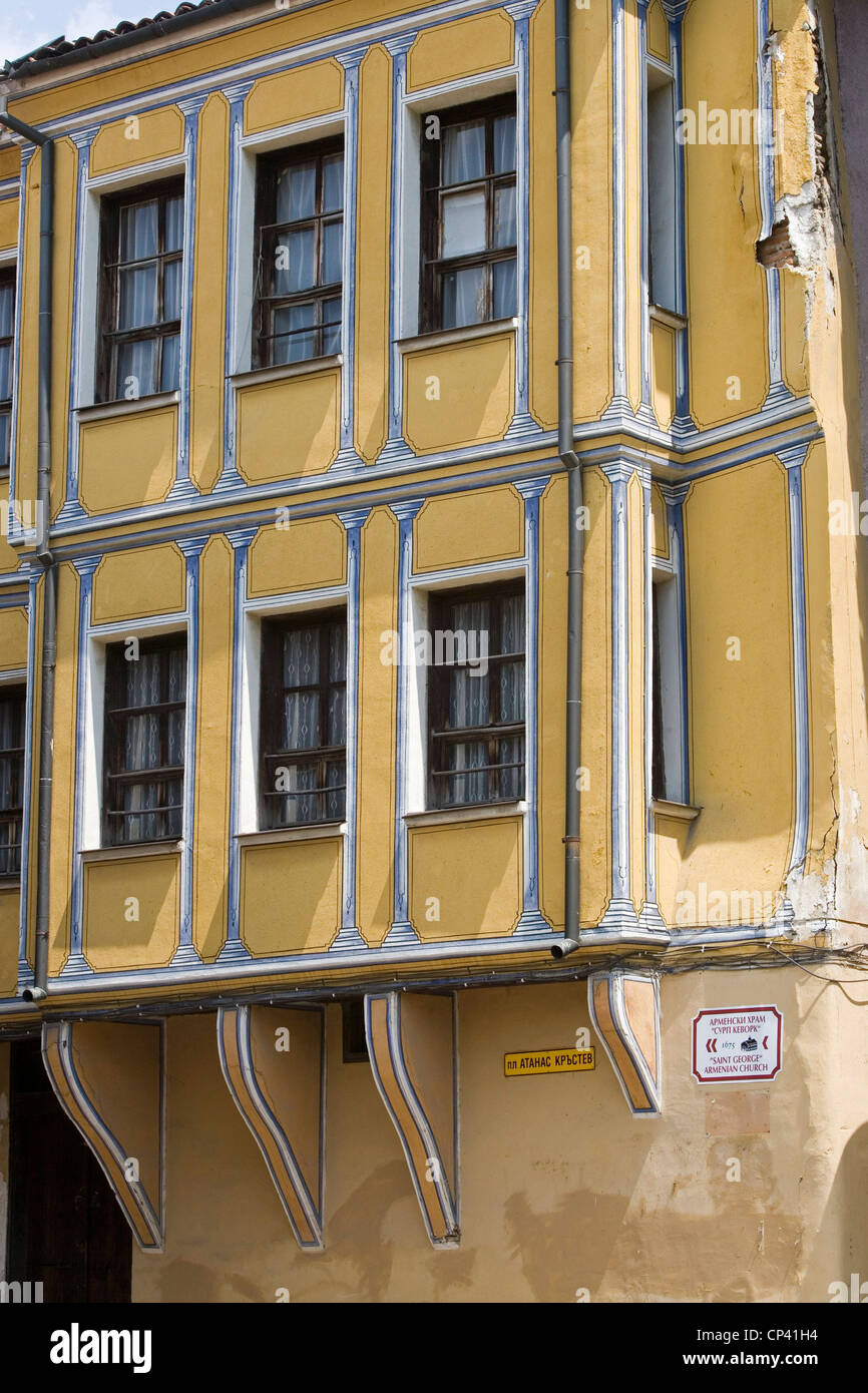 Bulgaria - Plovdiv. Old Town. Bow window of a typical house Stock Photo ...
