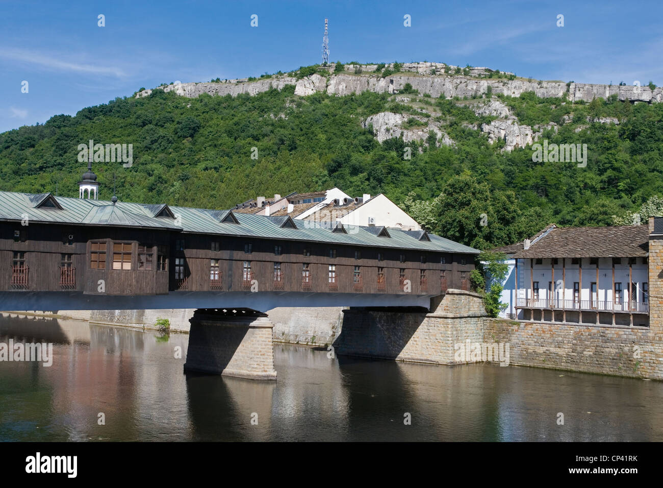 Bulgaria - Lovech. The covered bridge (1872) on the River Os? M Stock ...