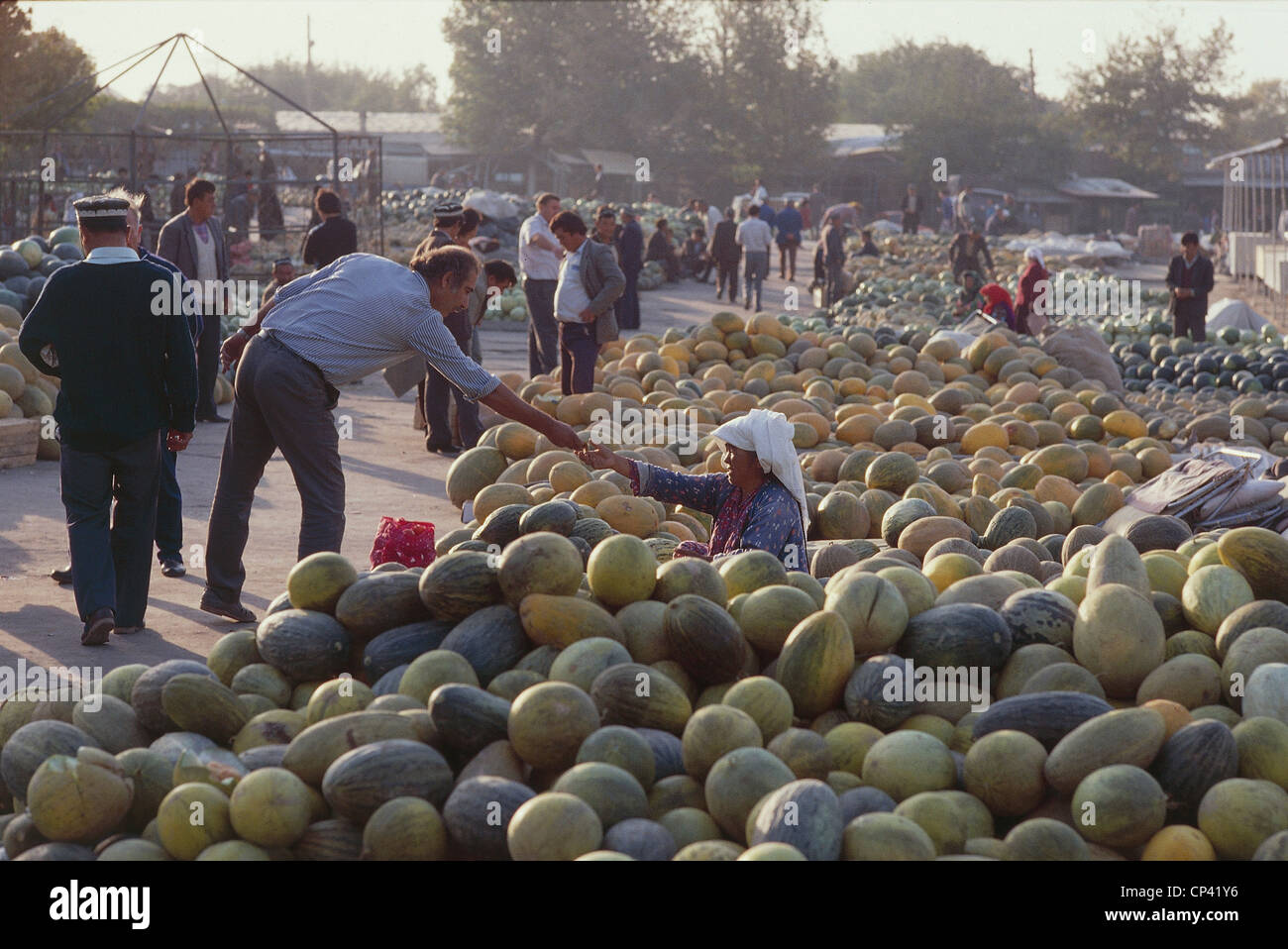 Uzbekistan market watermelon hi-res stock photography and images - Alamy