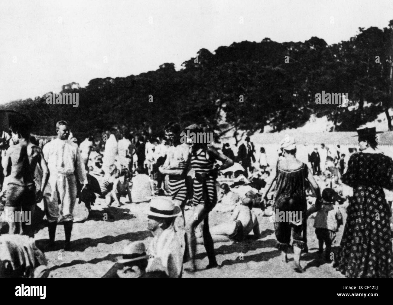 bathing, open air bath, family bath Wannsee, Berlin, 1907, Additional ...