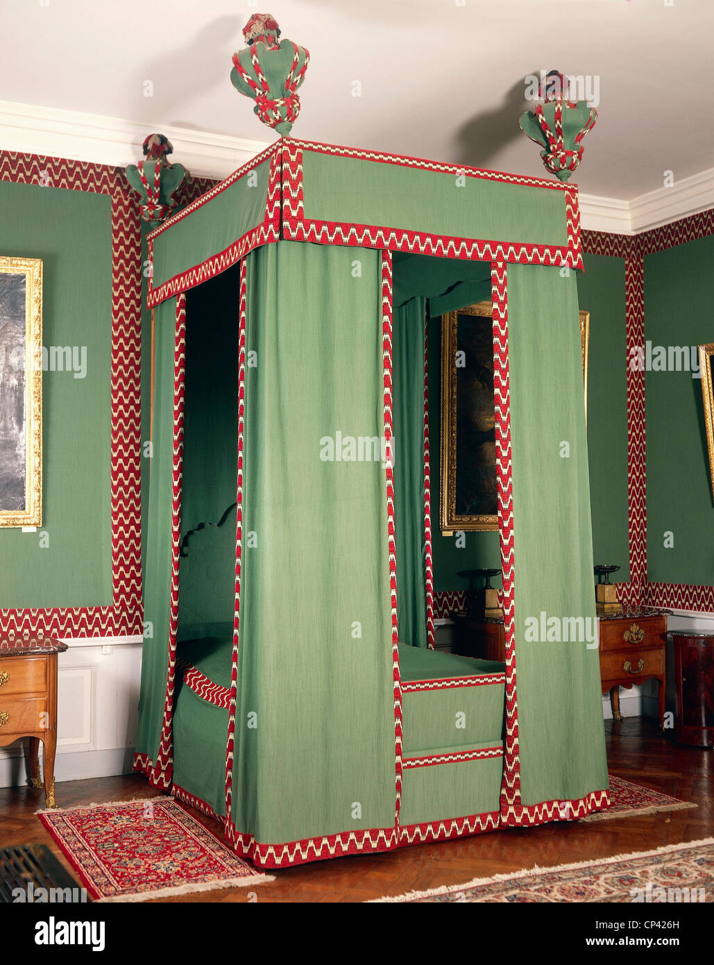 France, the seventeenth century. Four-poster bed in the style of Louis ...