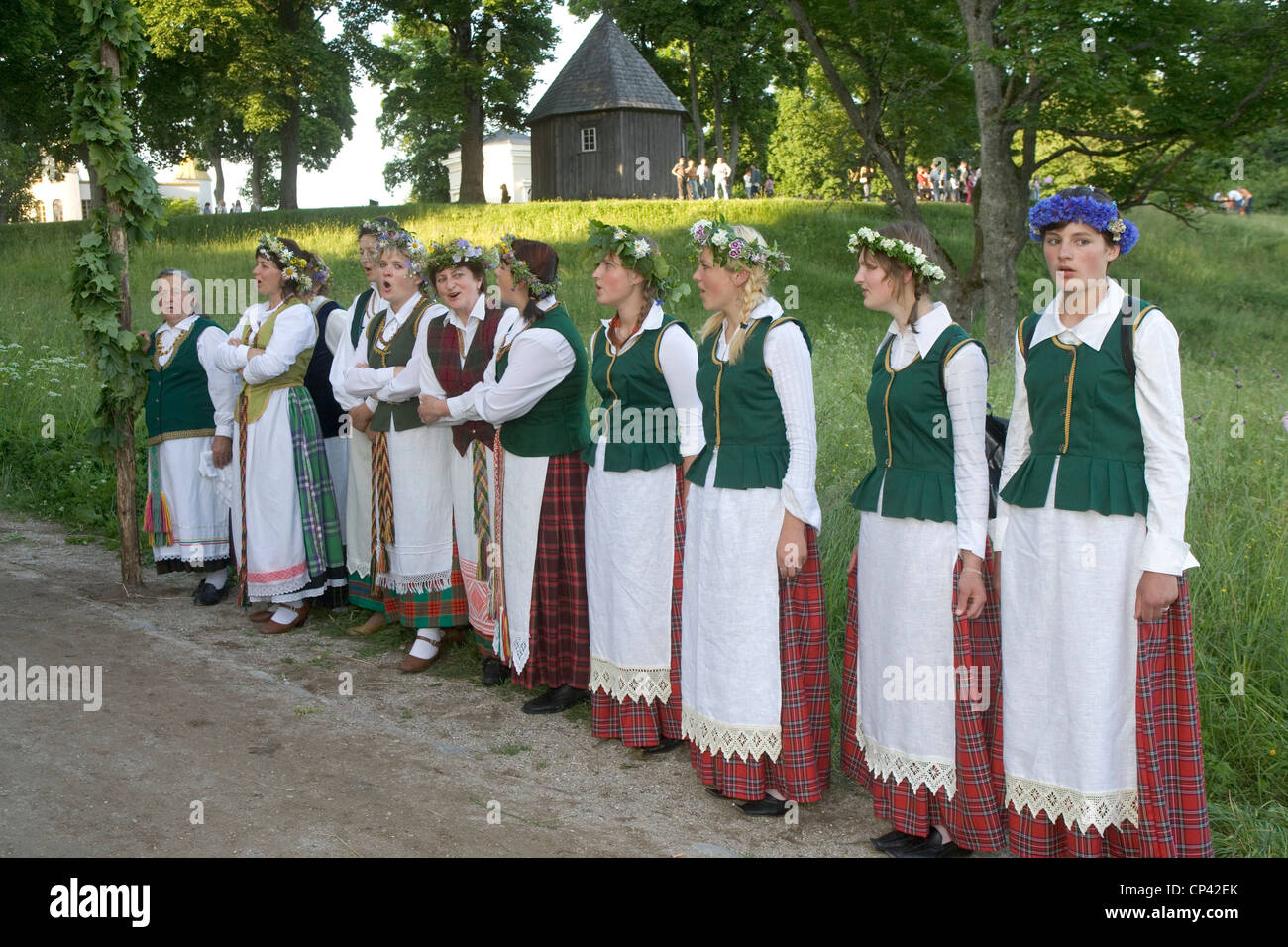 Lithuania Vilnius County Kernave. Feast of summer solstice or San ...
