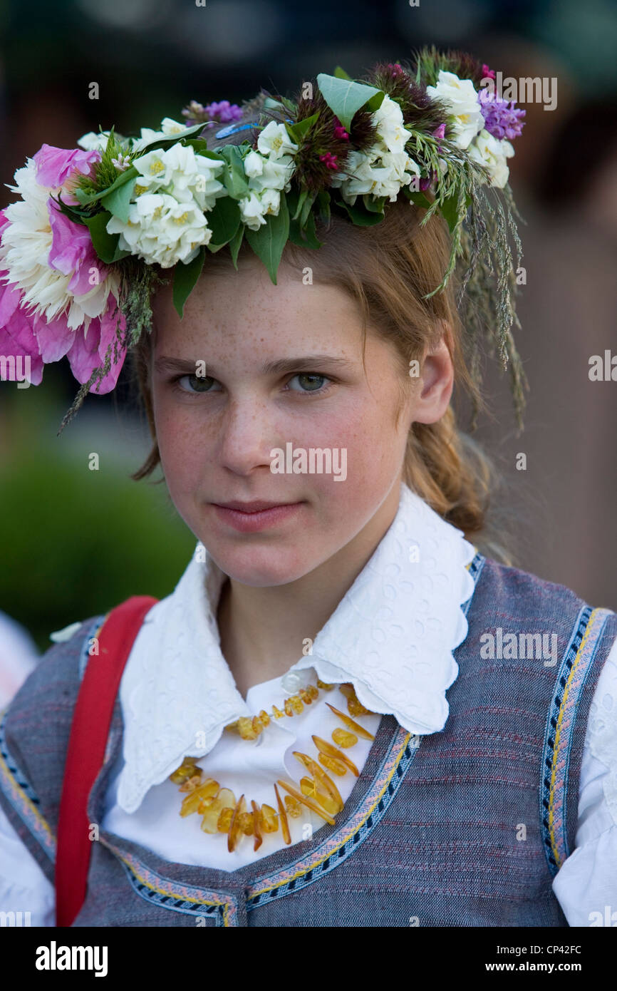 Lithuania Vilnius County Kernave. Feast of summer solstice or San ...