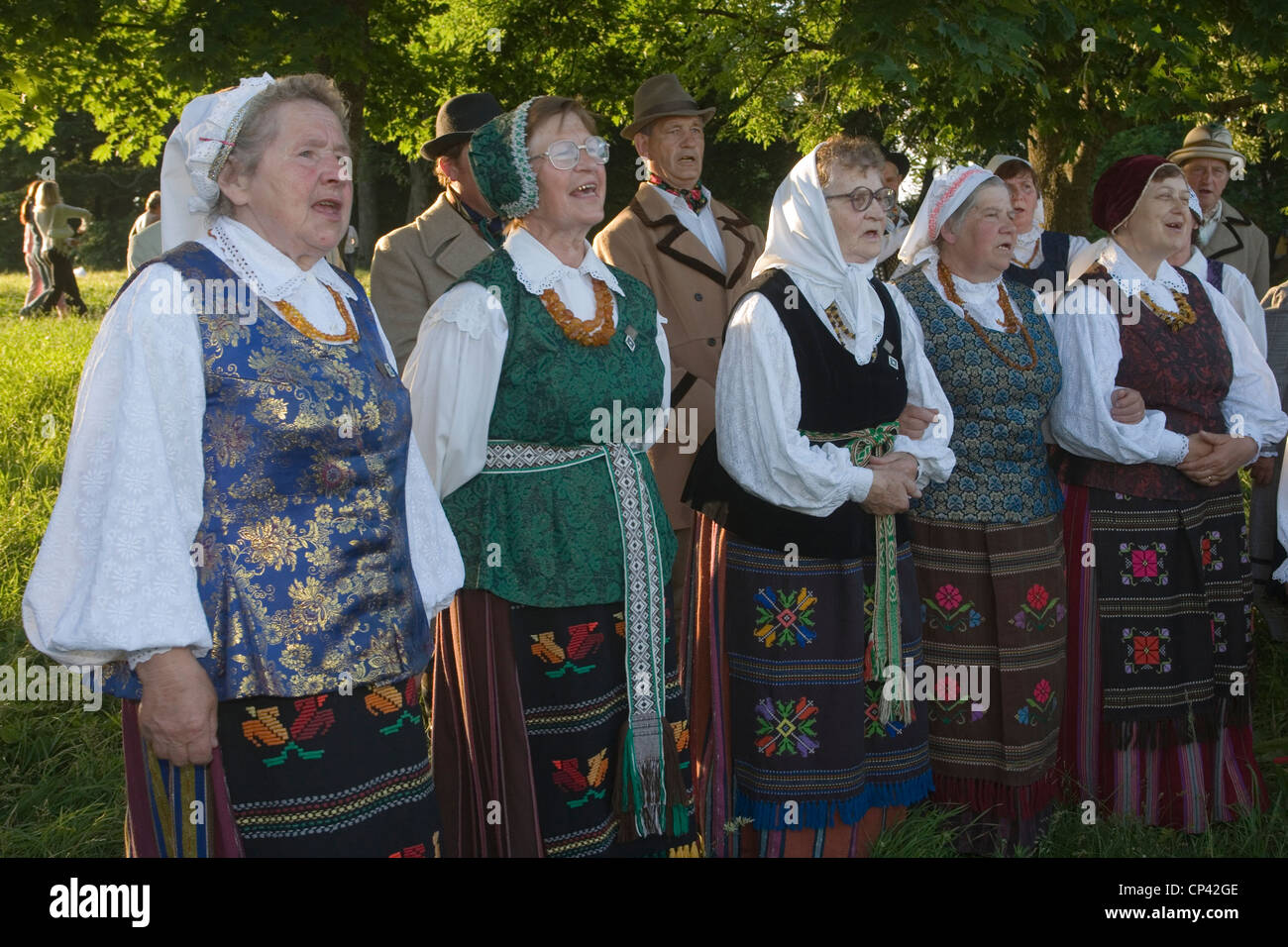 Lithuania Vilnius County Kernave. Feast of summer solstice or San ...