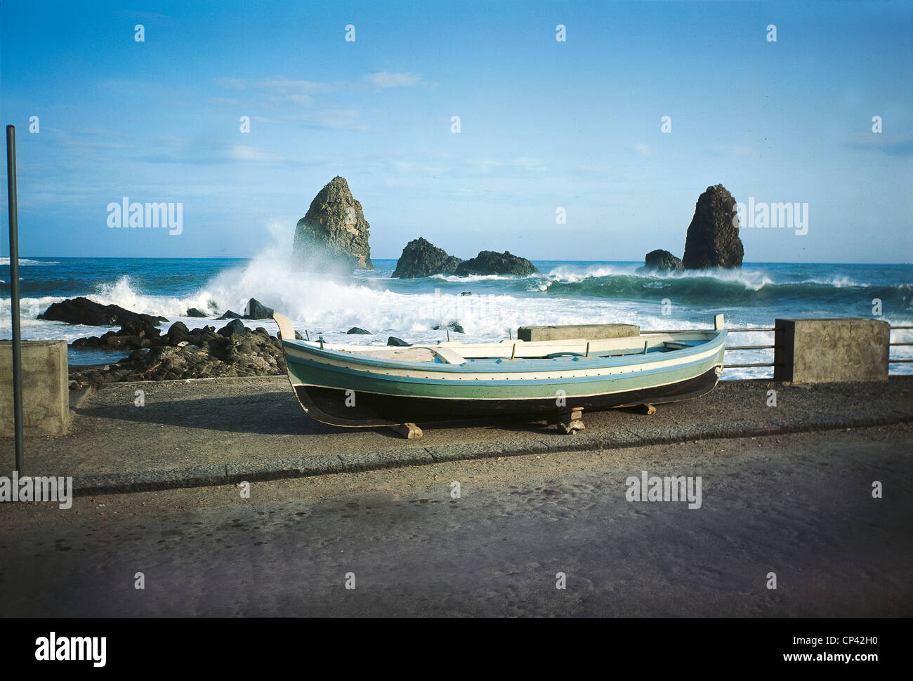 Sicily - Aci Trezza (Catania), rocks of the Cyclops Stock Photo - Alamy