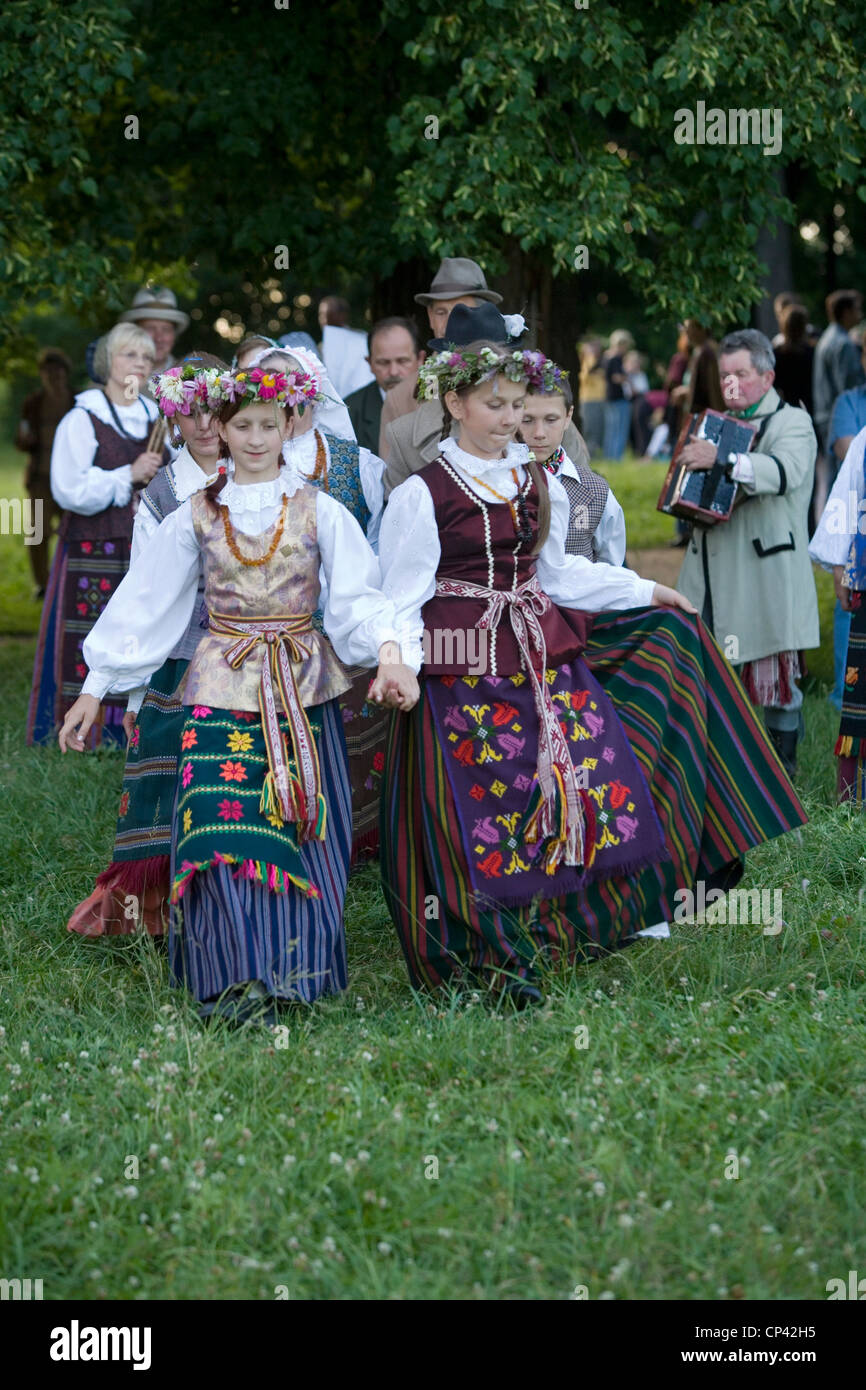 Lithuania Vilnius County Kernave. Feast of summer solstice or San ...