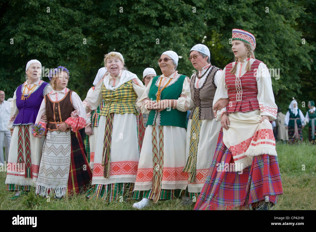 Lithuania Vilnius County Kernave. Feast of summer solstice or San ...