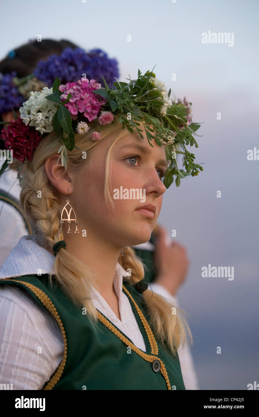 Lithuania Vilnius County Kernave. Feast of summer solstice or San ...