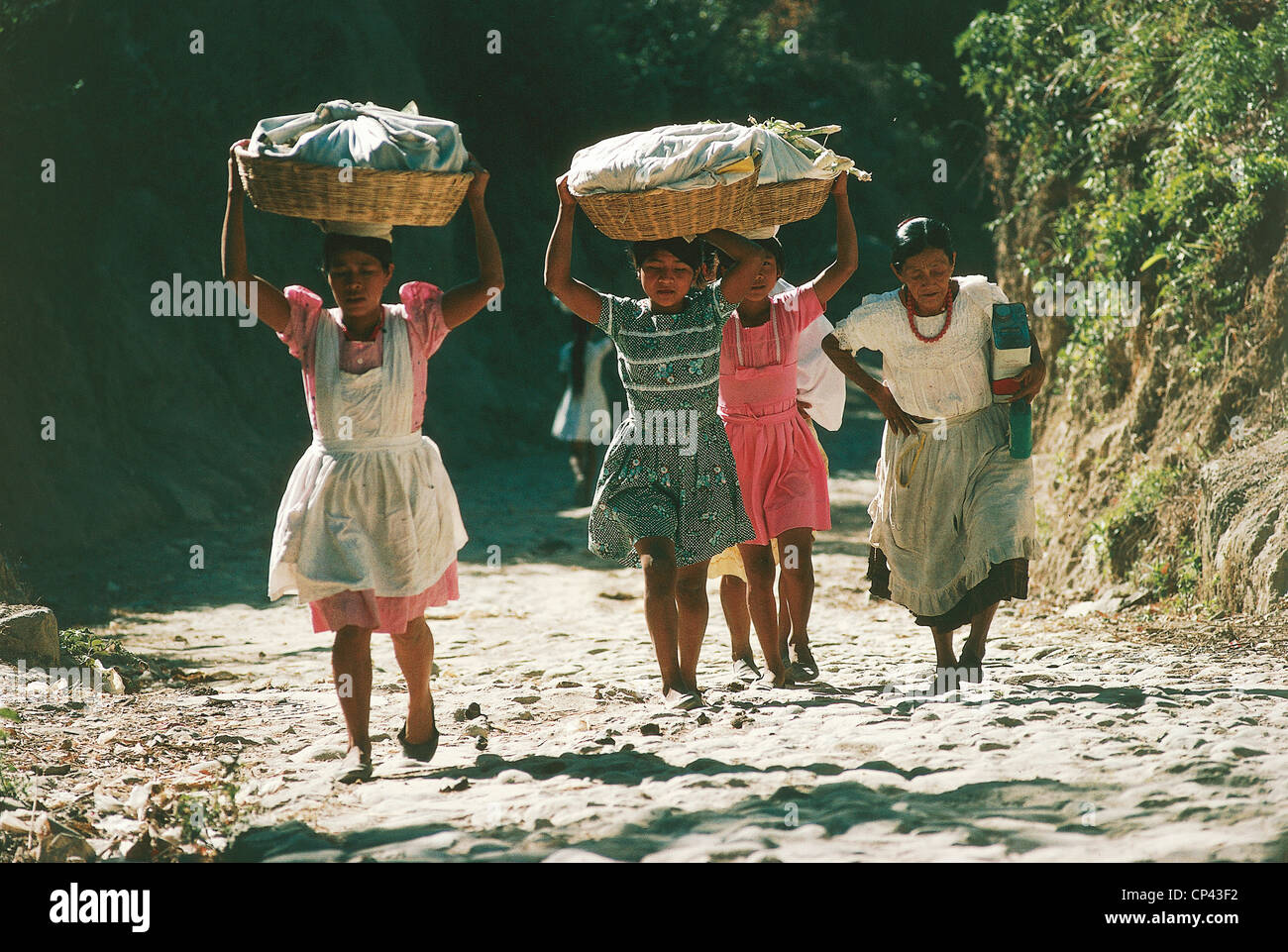 El Salvador - Greater San Salvador. Women of ethnic Panchimalco Stock ...