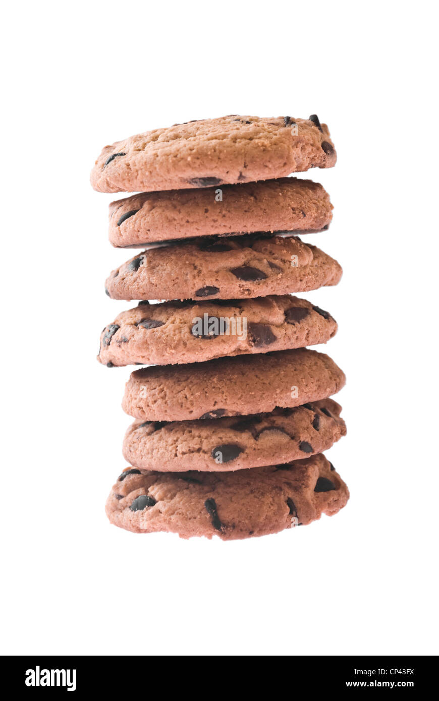 Tower made of cookies. Isolated from white background Stock Photo - Alamy