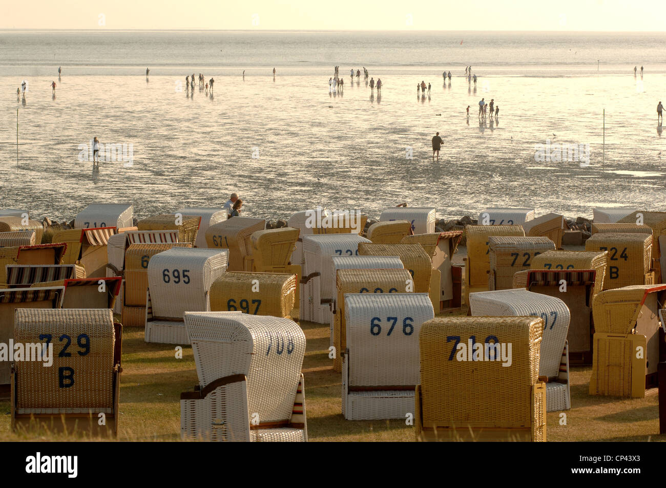Germany - Schleswig-Holstein - Busum. Beach on the North Sea with ...