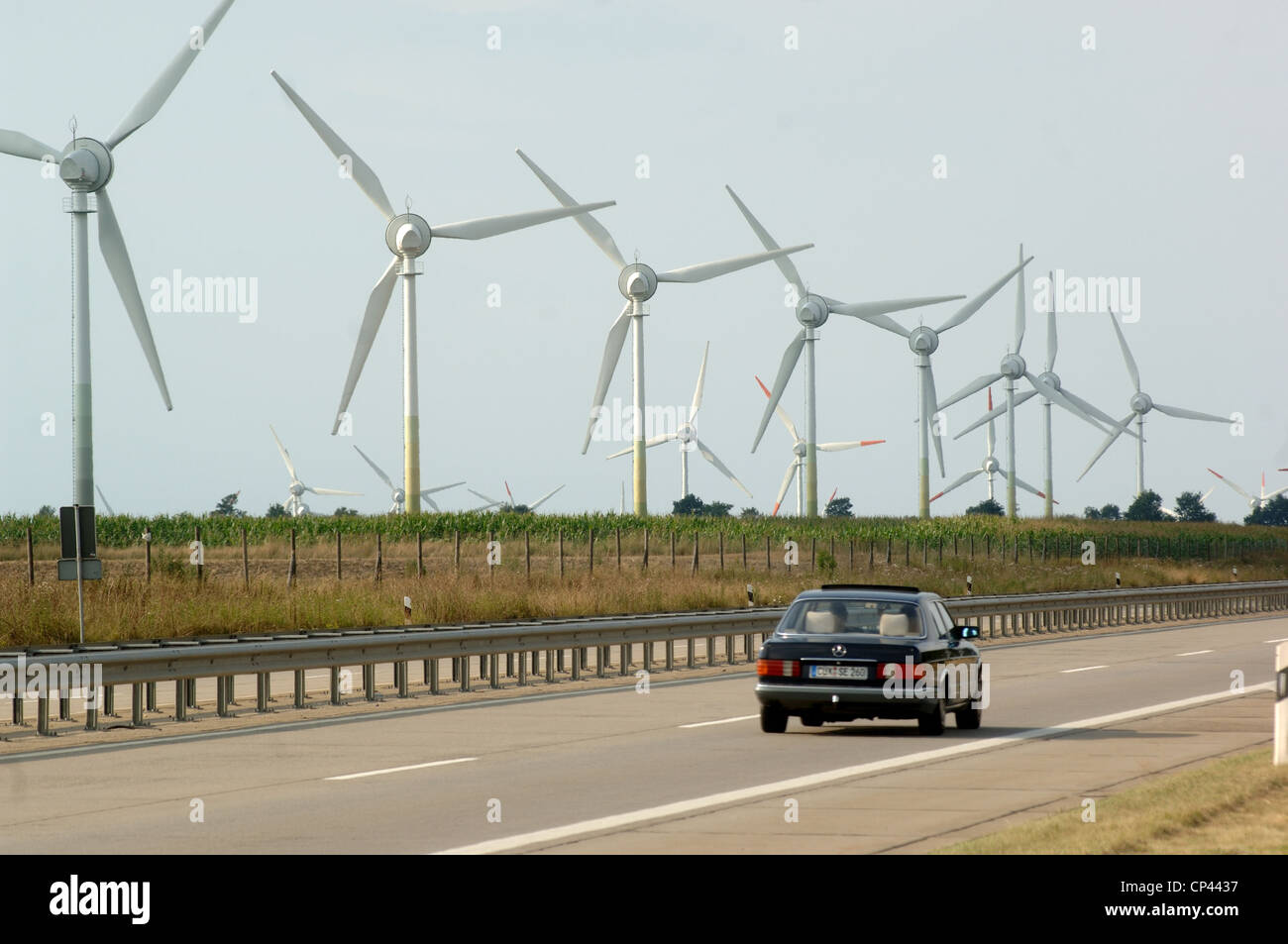 Germany - Bremen - near Bremerhaven. Turbines for wind energy ...