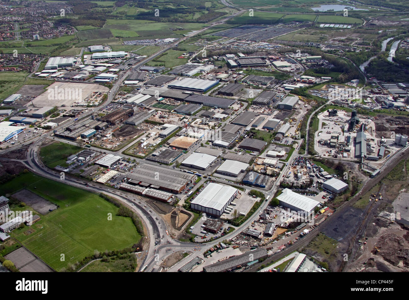 aerial view from the west of Cross Green Industrial Estate looking ...