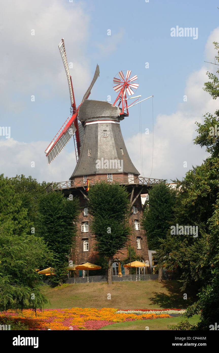 Germany - Bremen - Bremen. Windmill that houses a restaurant Stock ...