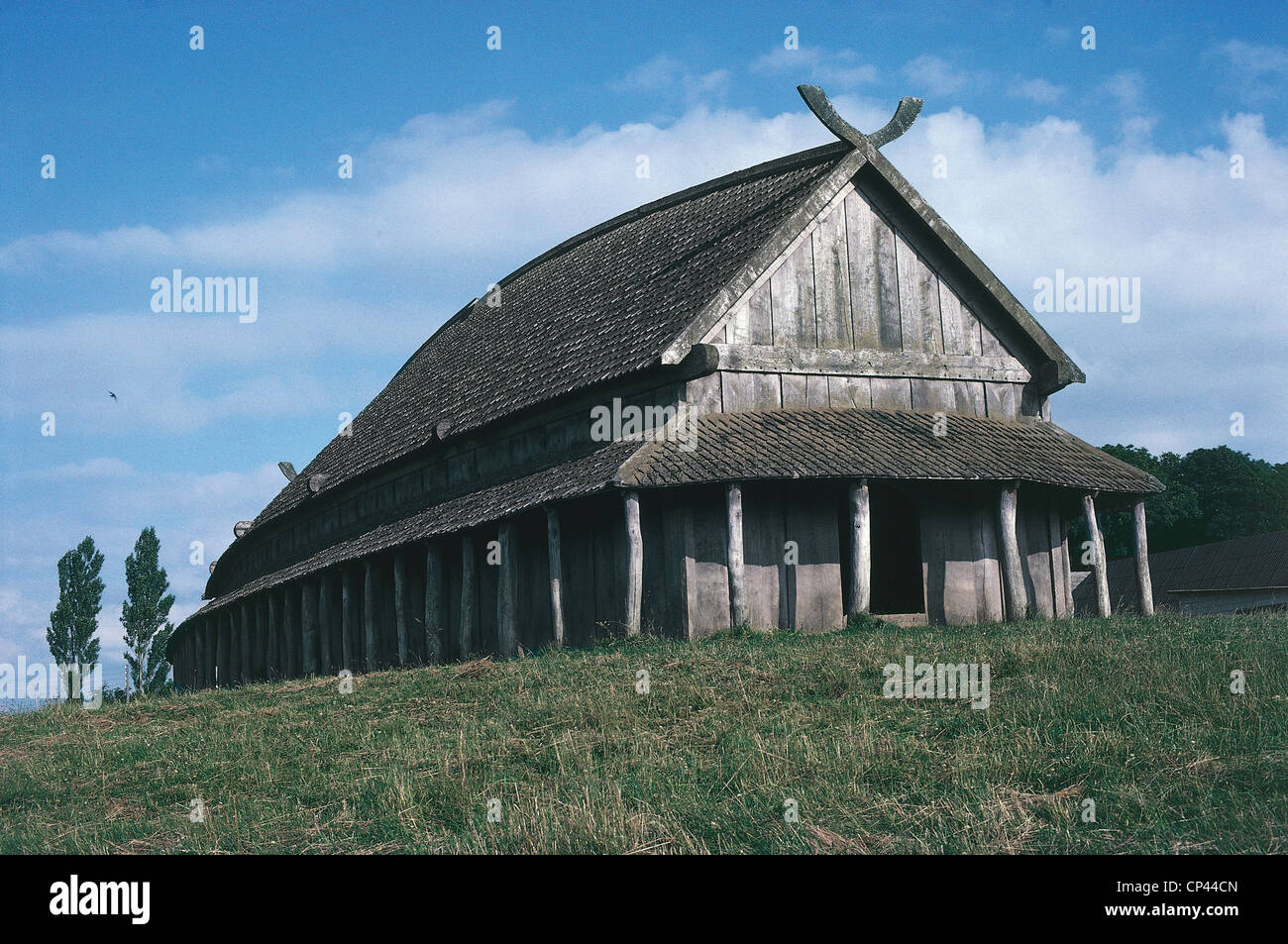 Denmark - Reconstruction of a Viking Age house Stock Photo - Alamy