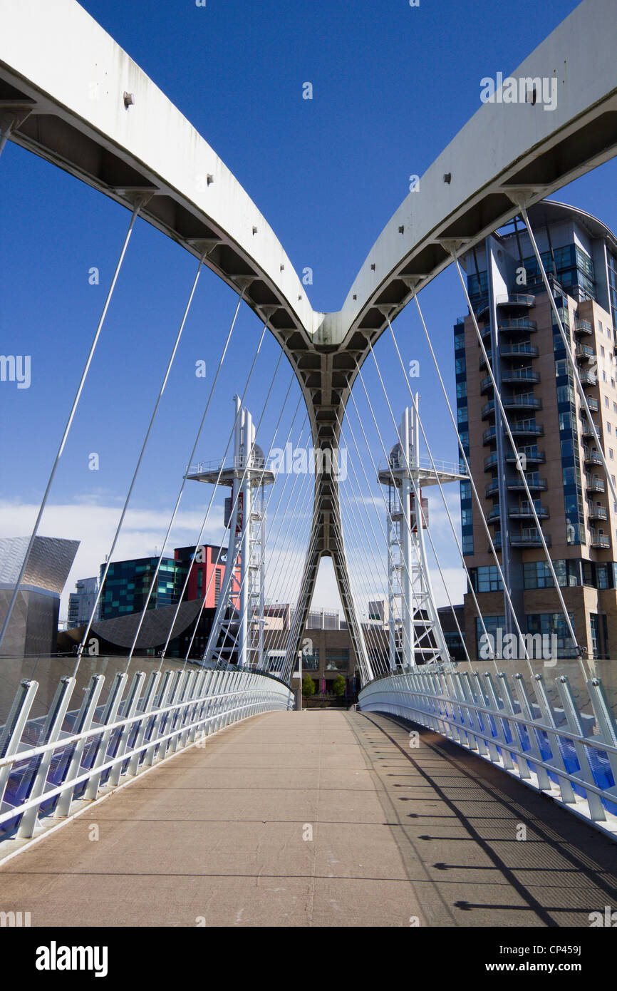 The Salford Quays lift bridge Manchester Ship Canal Greater Manchester ...