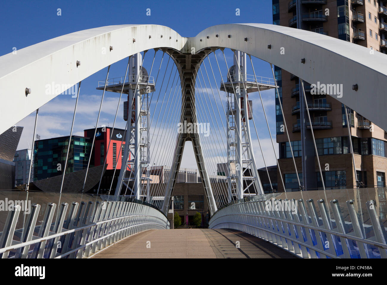 The Salford Quays lift bridge Manchester Ship Canal Greater Manchester ...