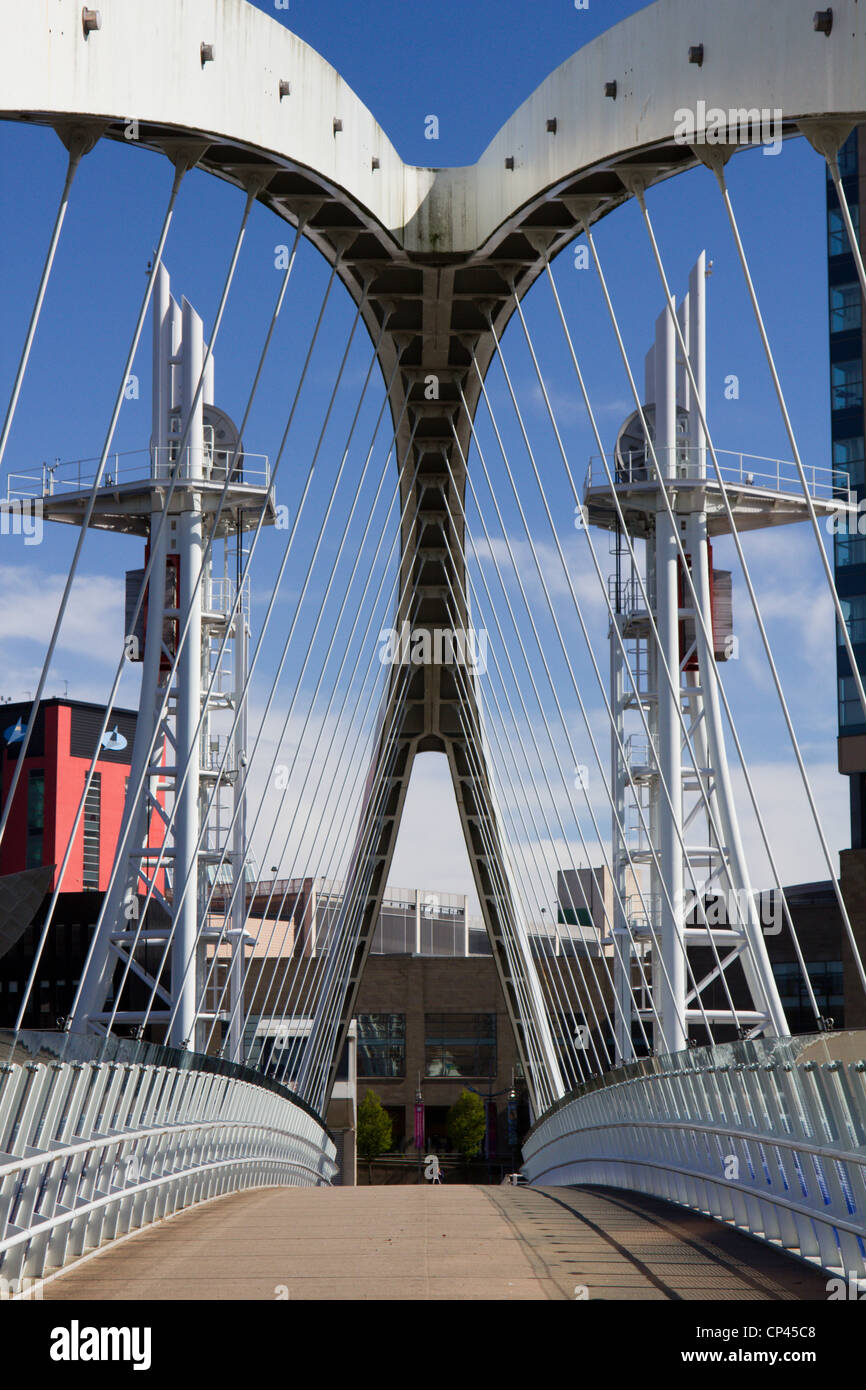 The Salford Quays lift bridge Manchester Ship Canal Greater Manchester ...
