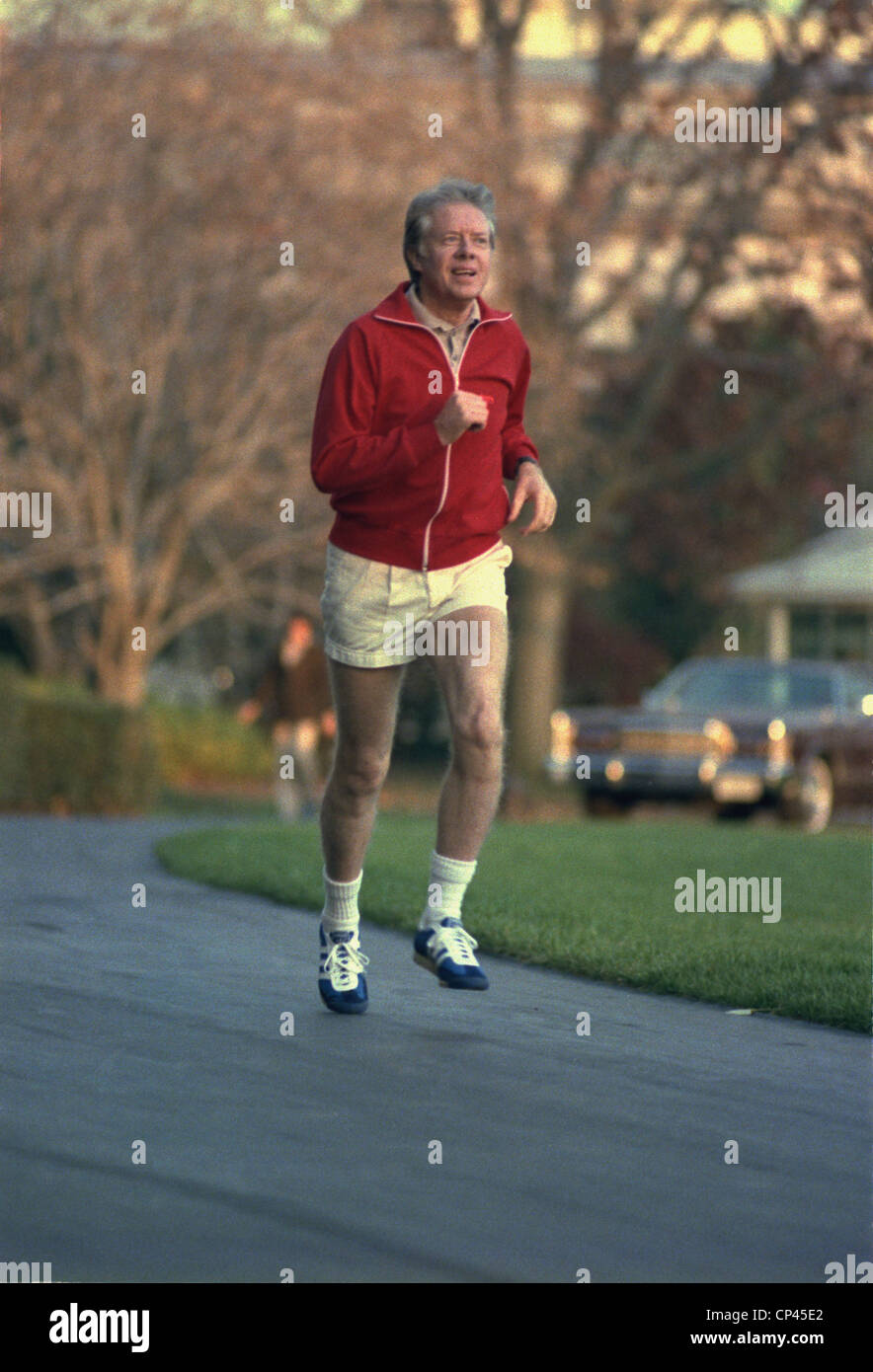 President Jimmy Carter jogging. Nov. 20 1978 Stock Photo - Alamy
