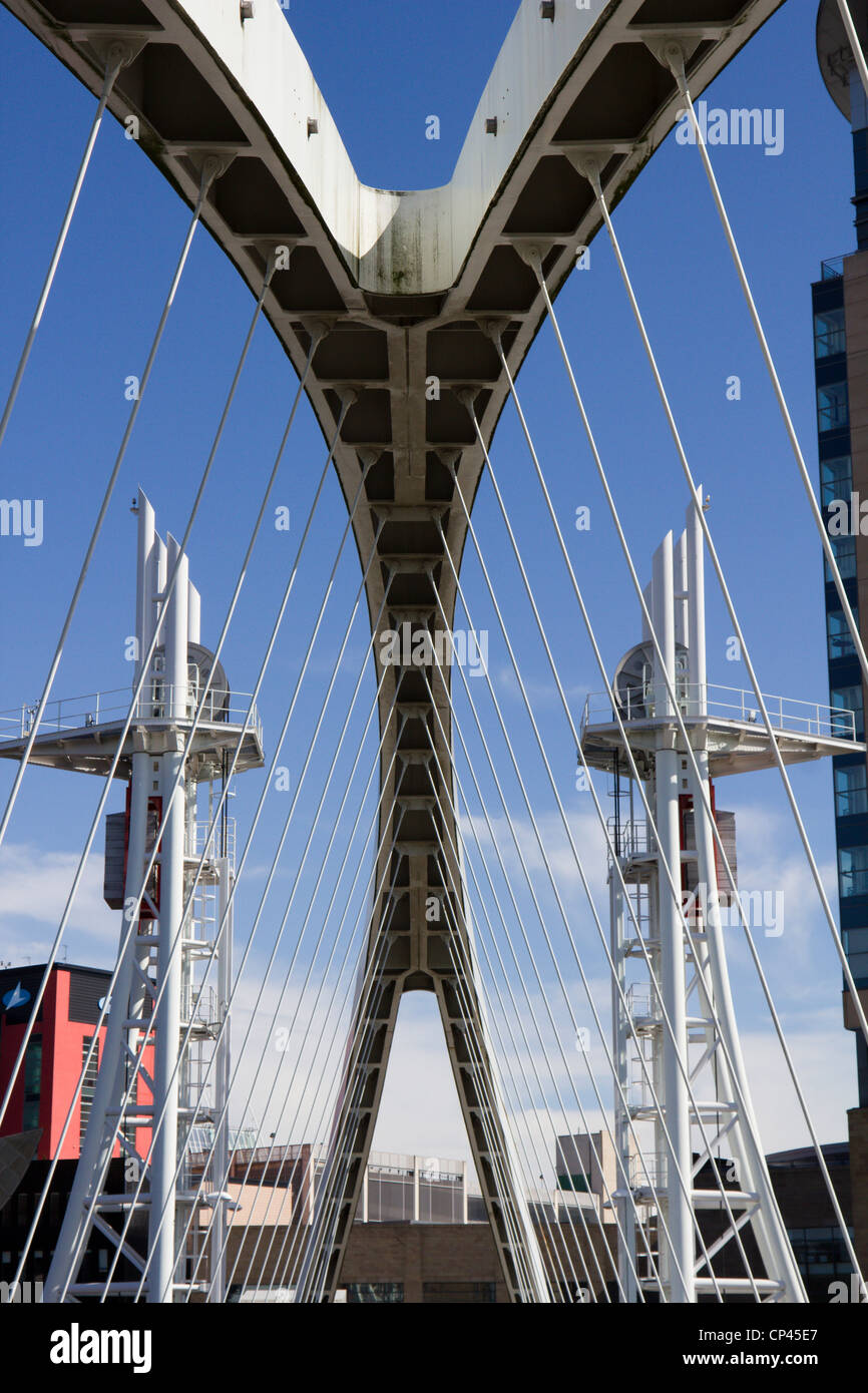 The Salford Quays lift bridge Manchester Ship Canal Greater Manchester ...