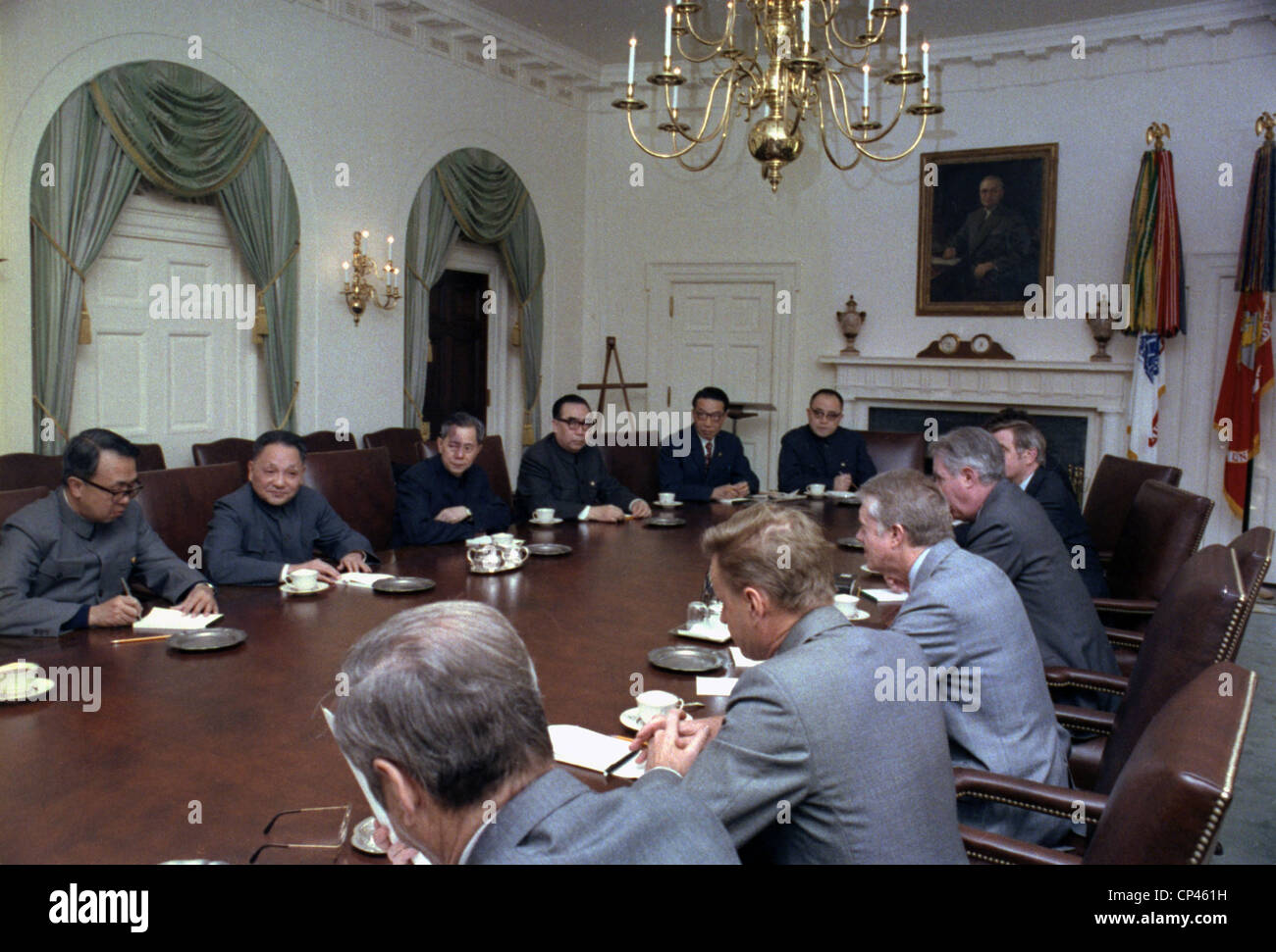 Chinese Vice Premier Deng Xiaoping and US President Jimmy Carter in a ...