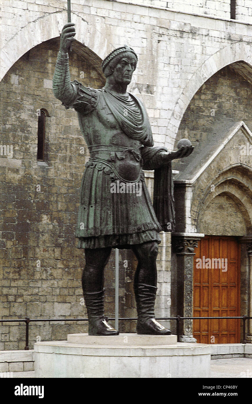 Puglia - Barletta (Ba). The Colossus, a statue in gilt bronze, fifth ...