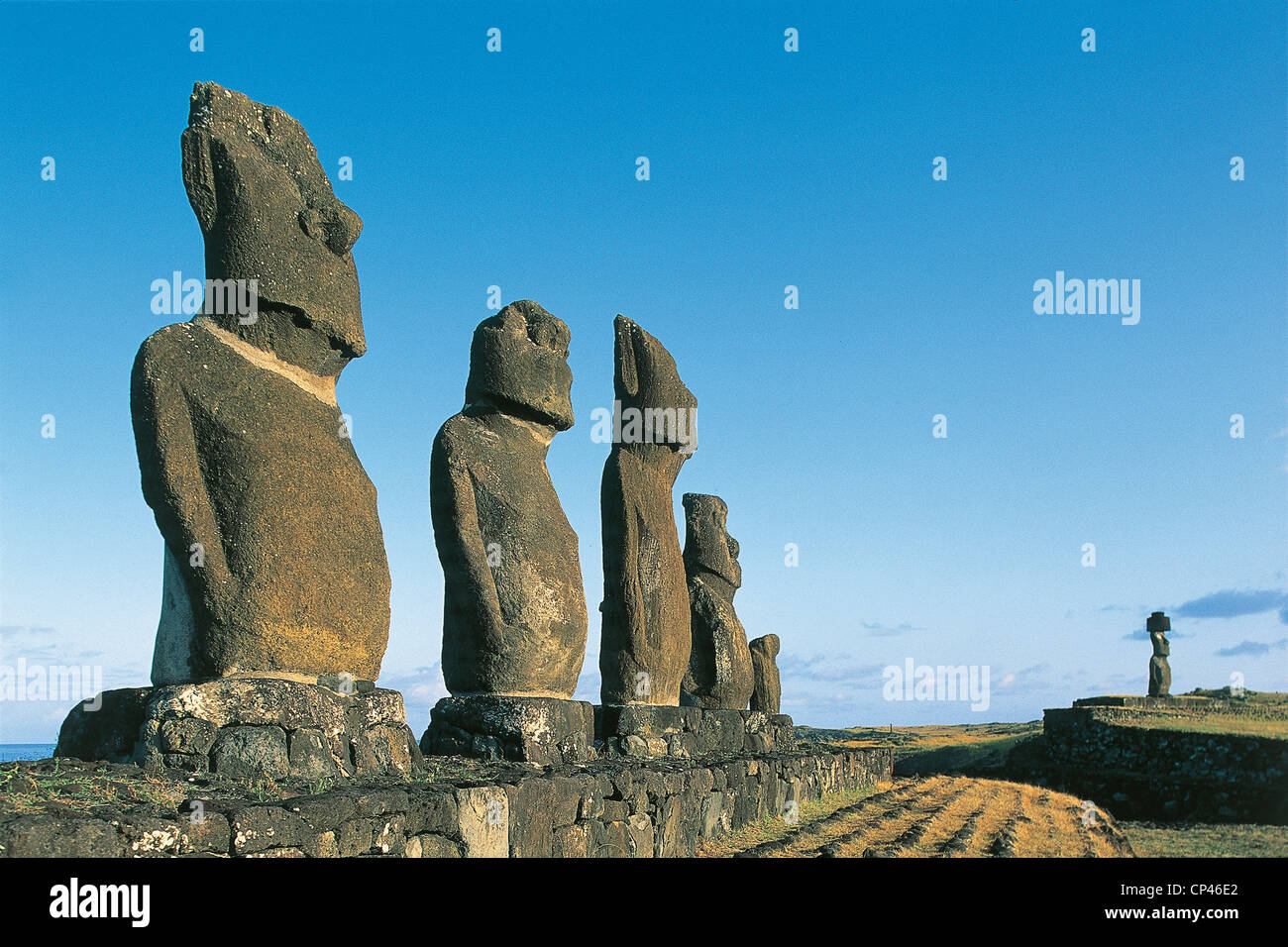 Chile Easter Island Monolithic Stock Photo - Alamy