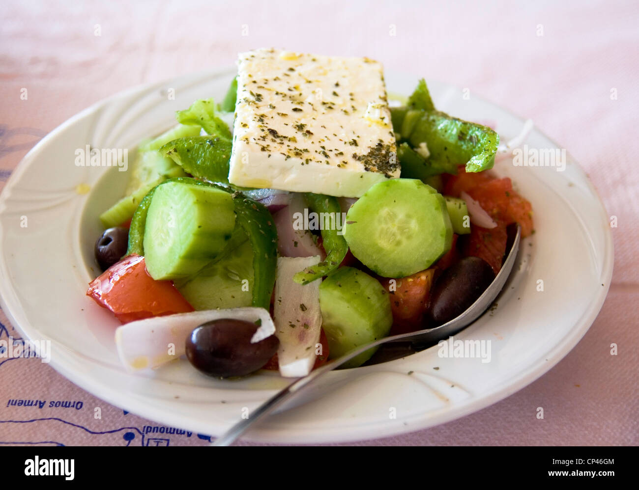 Plate of Greek Salad Stock Photo - Alamy