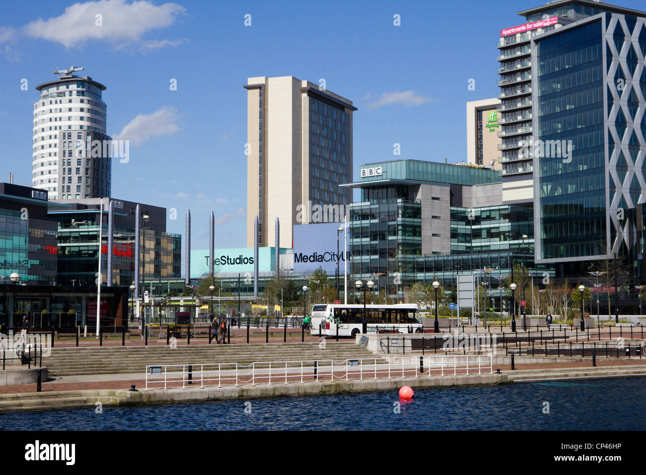 Media City UK Salford Quays on the banks of the Manchester Ship Canal ...