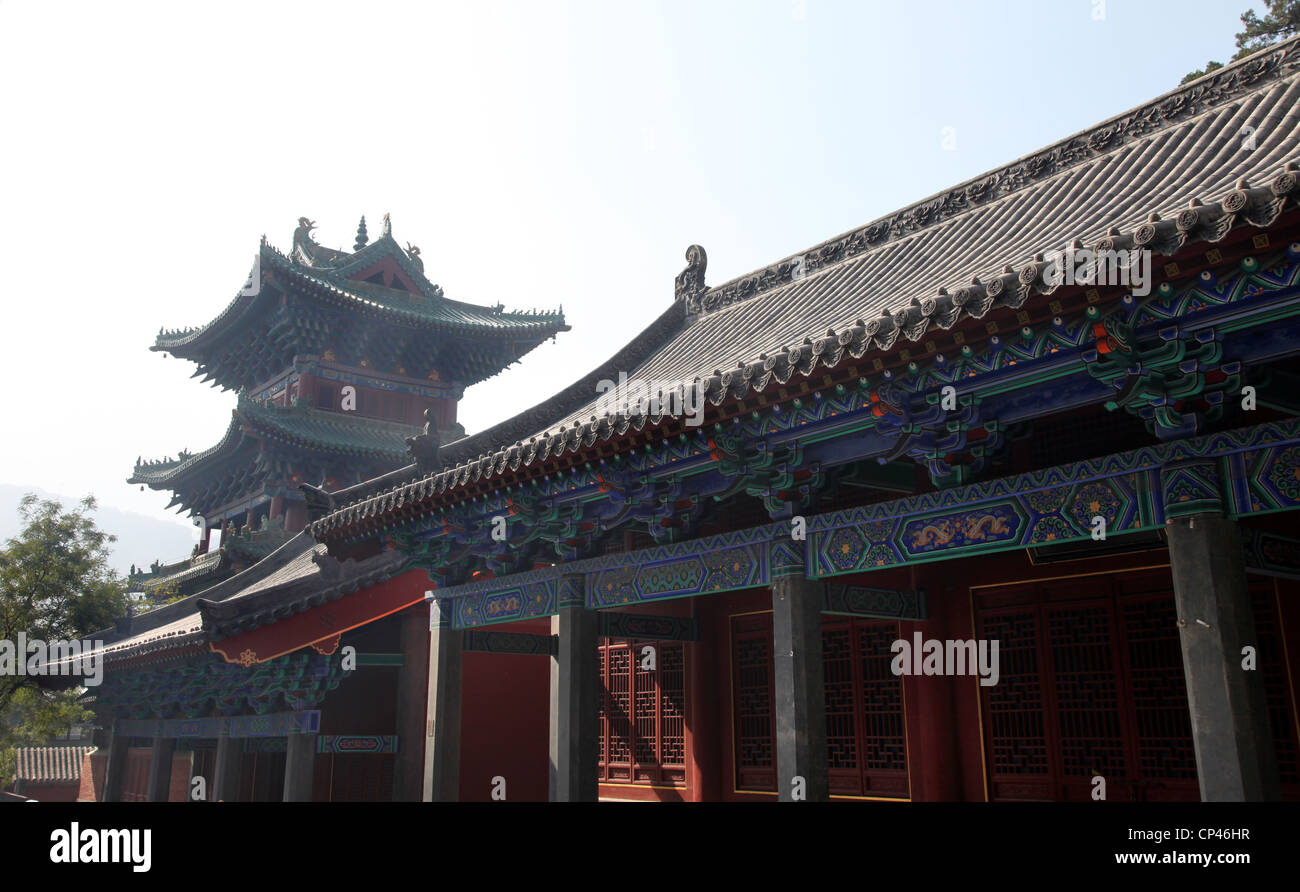 it's a temple in china where monks are praying. All the walls are red ...