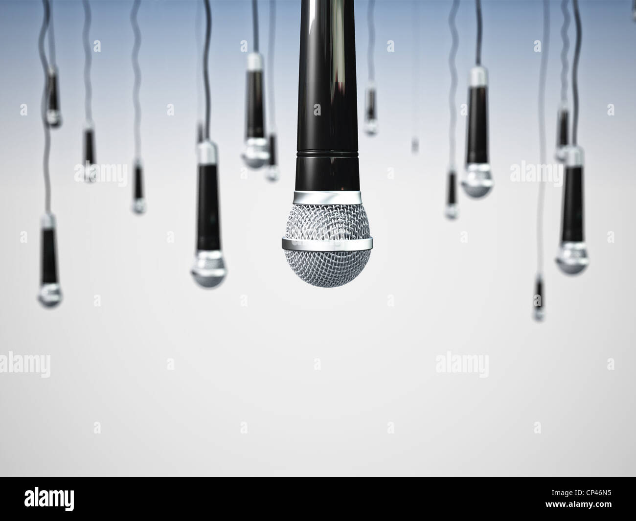 3d image of several microphone Stock Photo - Alamy
