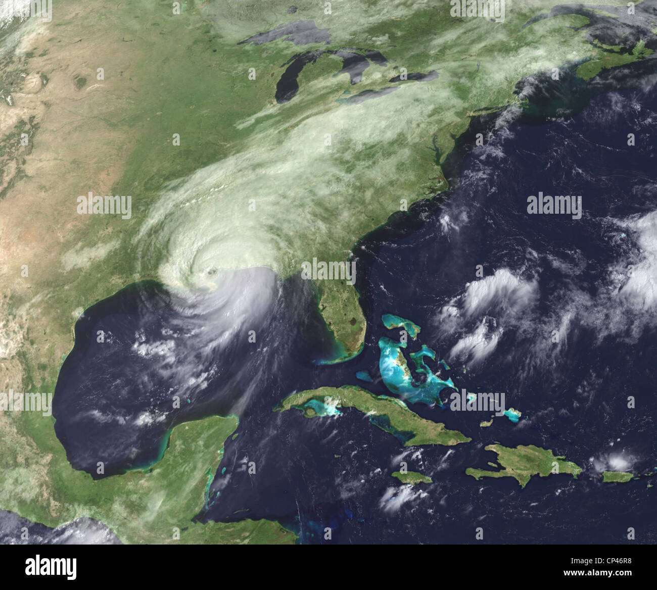 Hurricane Katrina over southeast Louisiana and southern Mississippi on ...