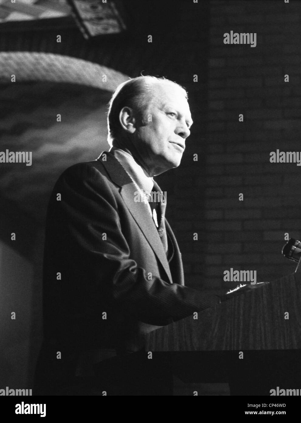 President Gerald Ford speaking at the dedication of National Defense ...