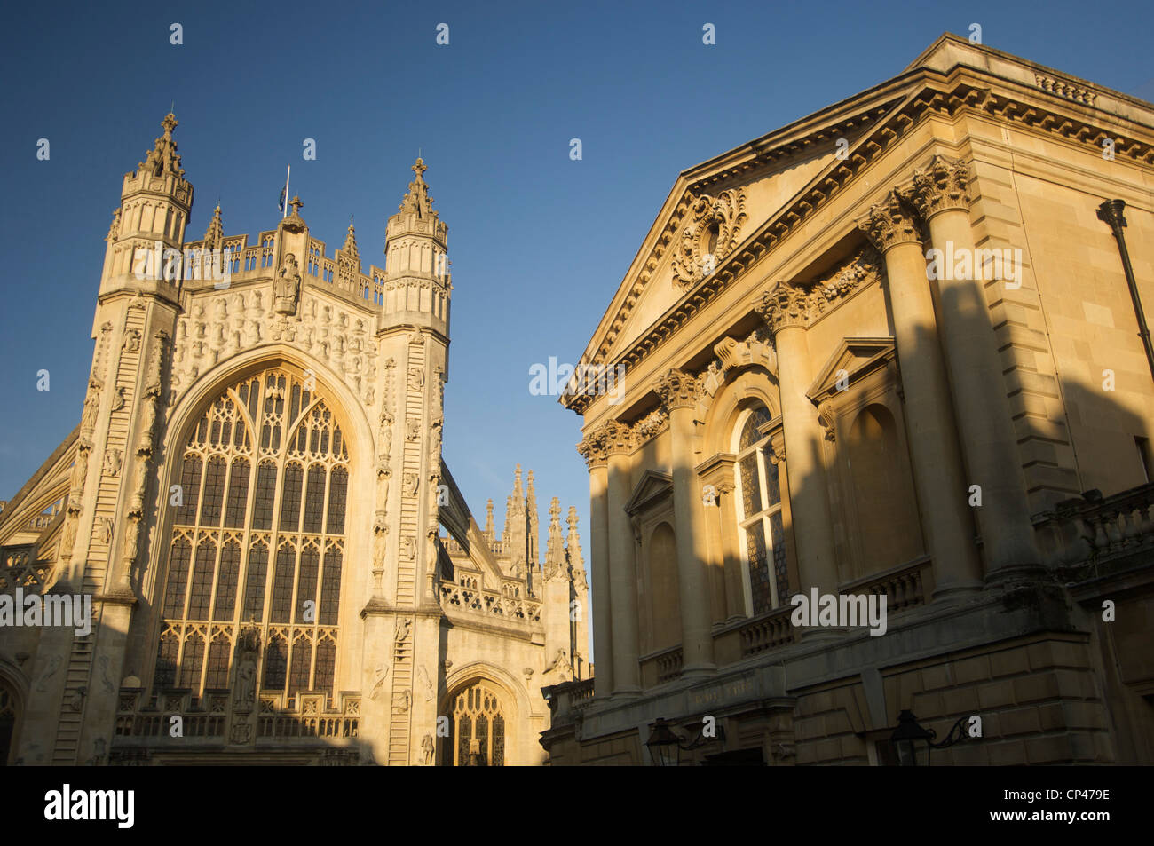 The Abbey and entrance to Roman Baths, Bath, UK Stock Photo - Alamy