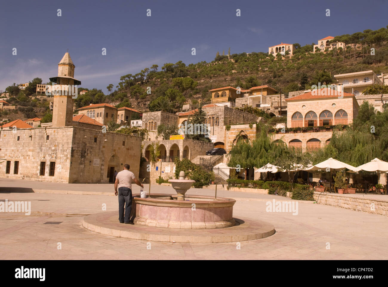 Ottoman era town of Deir al-Qamar showing Fakhreddine's mosque & town ...