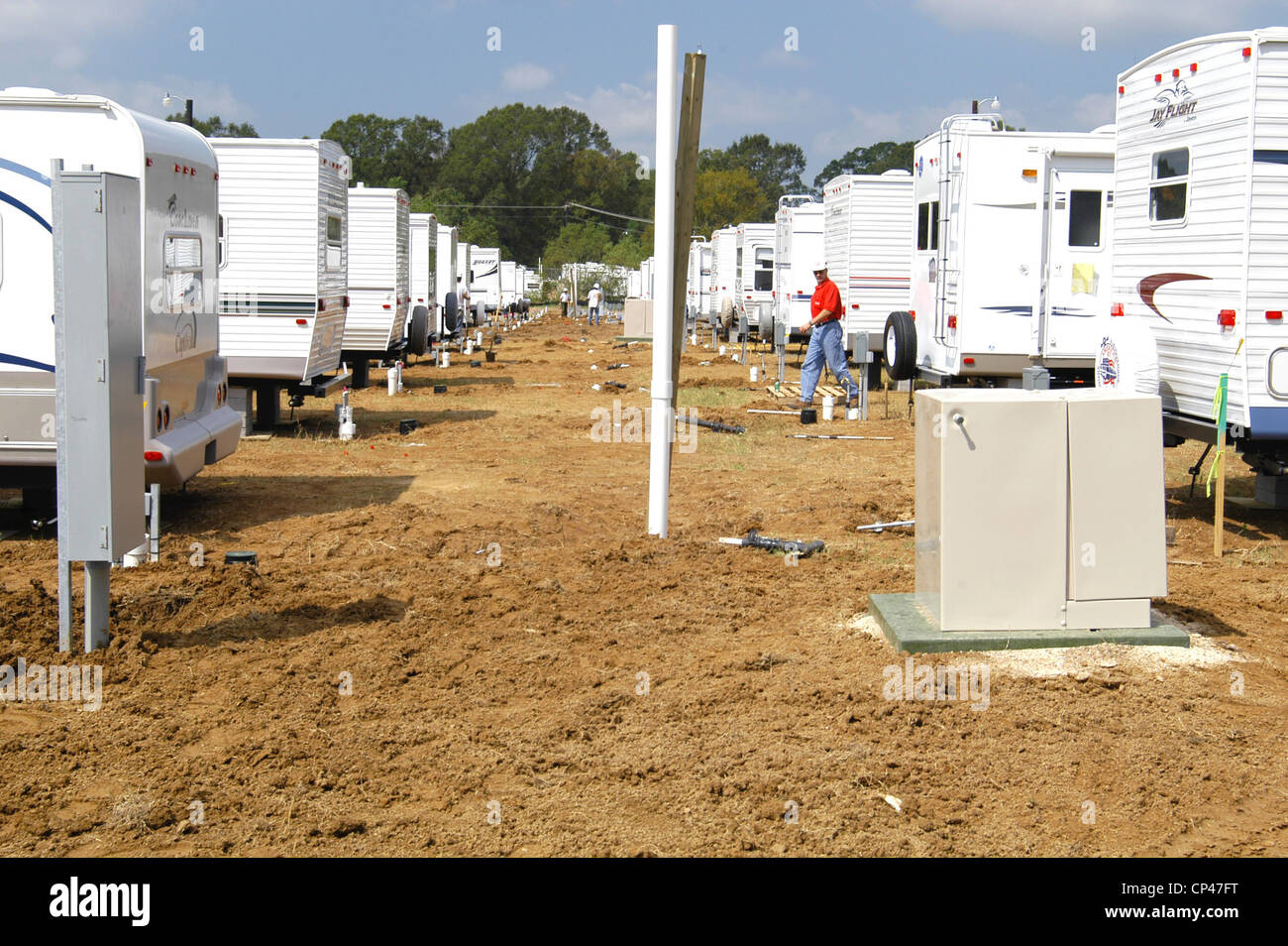 Trailers outside Baker Louisiana will provide temporary housing ...