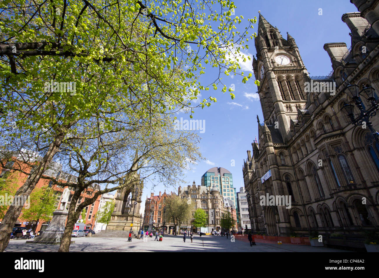 albert square town hall manchester city england Stock Photo - Alamy