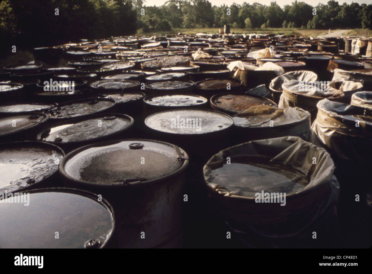 Some of 3 000 drums containing hazardous industrial waste in storage ...