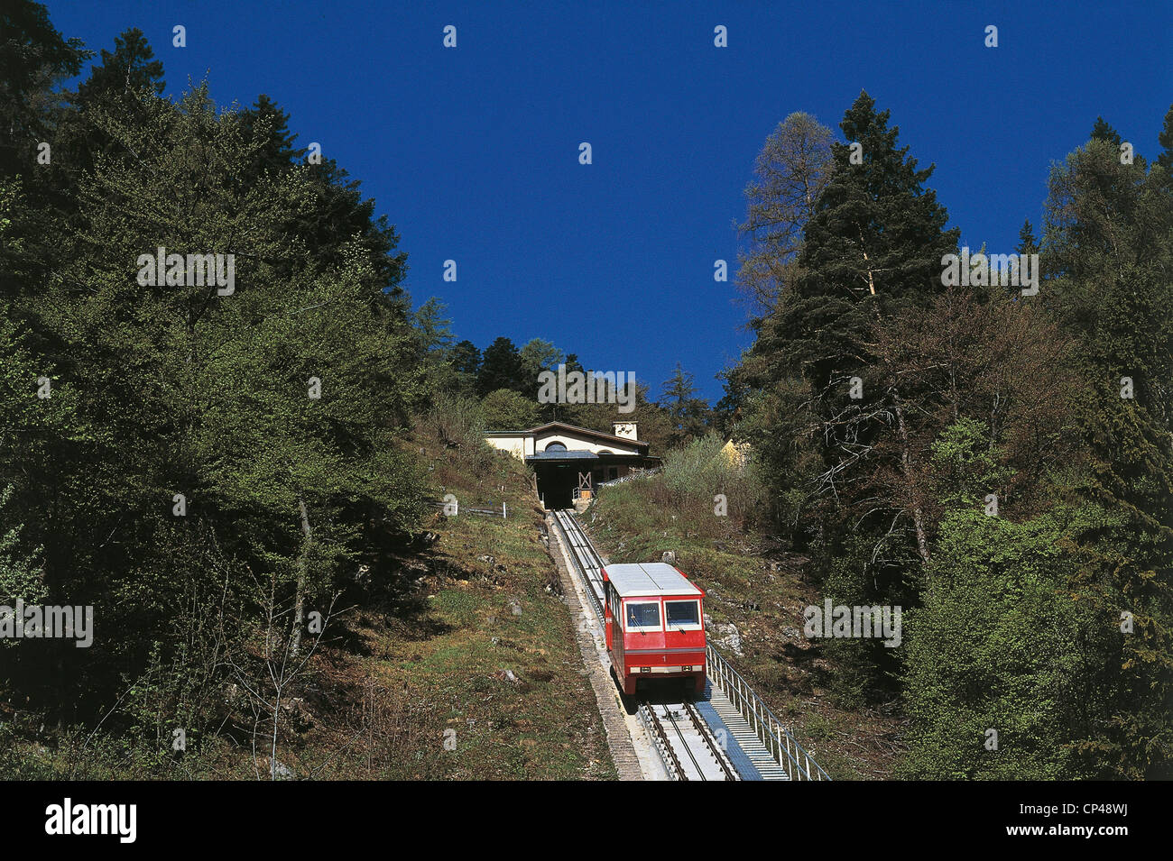 TYROL Passo Mendola The funicular railway Stock Photo - Alamy